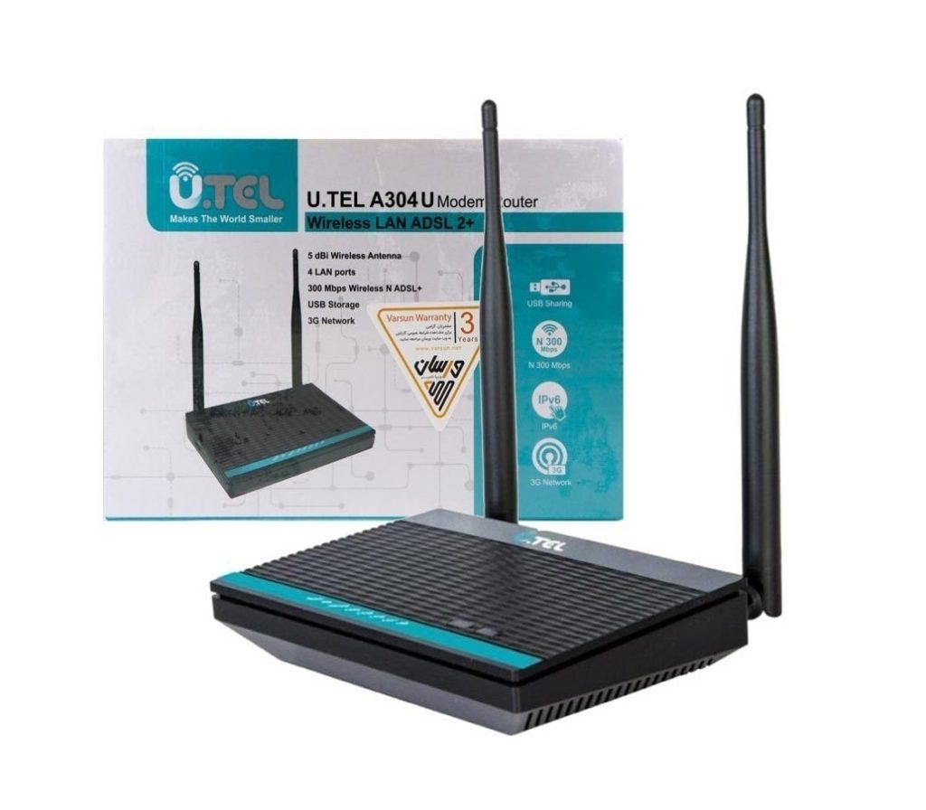 مودم روتر ADSL2 Plus بی‌سیم N300 دی لینک مدل DSL-2750U - ثامن شبکه